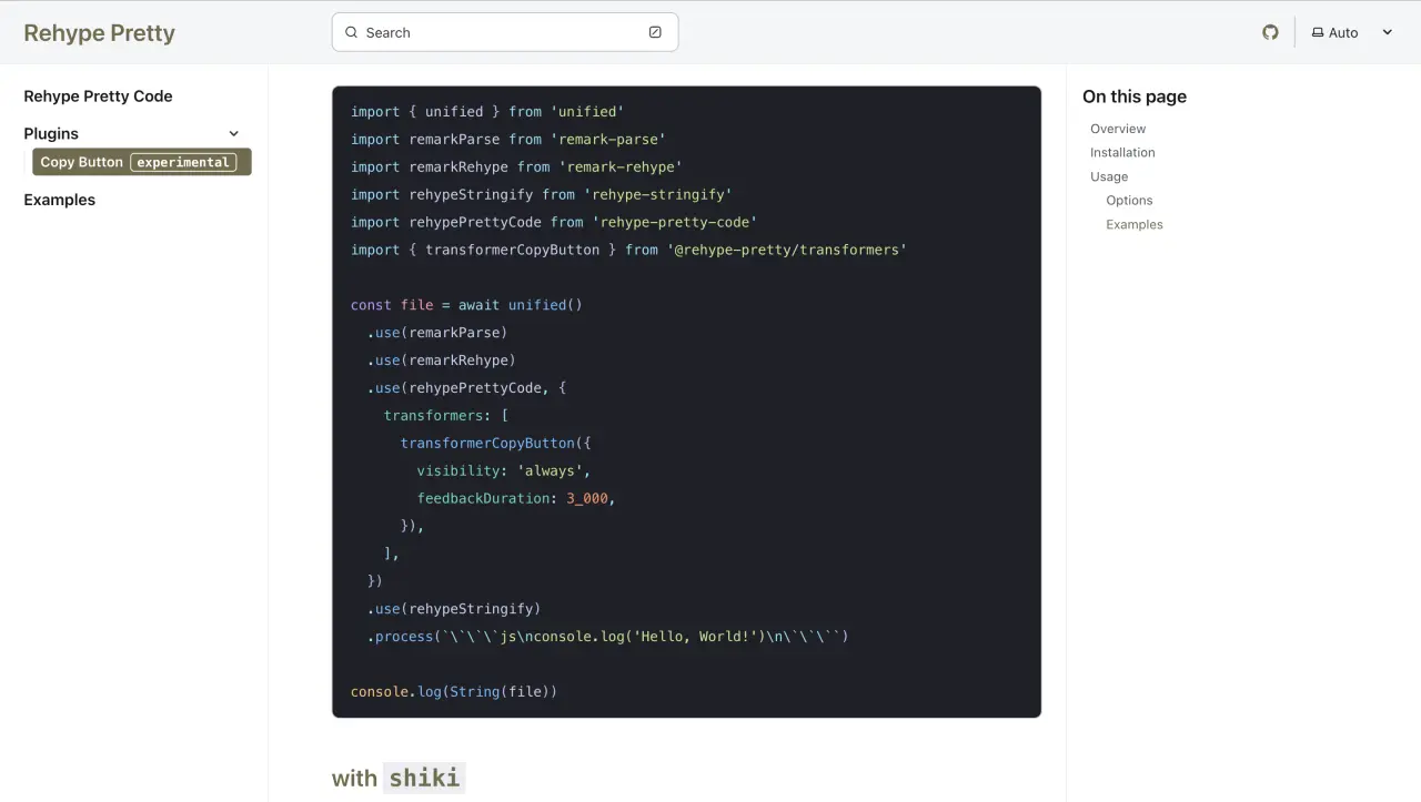How to add a Code Copy Button with Rehype Pretty Code | codingLad